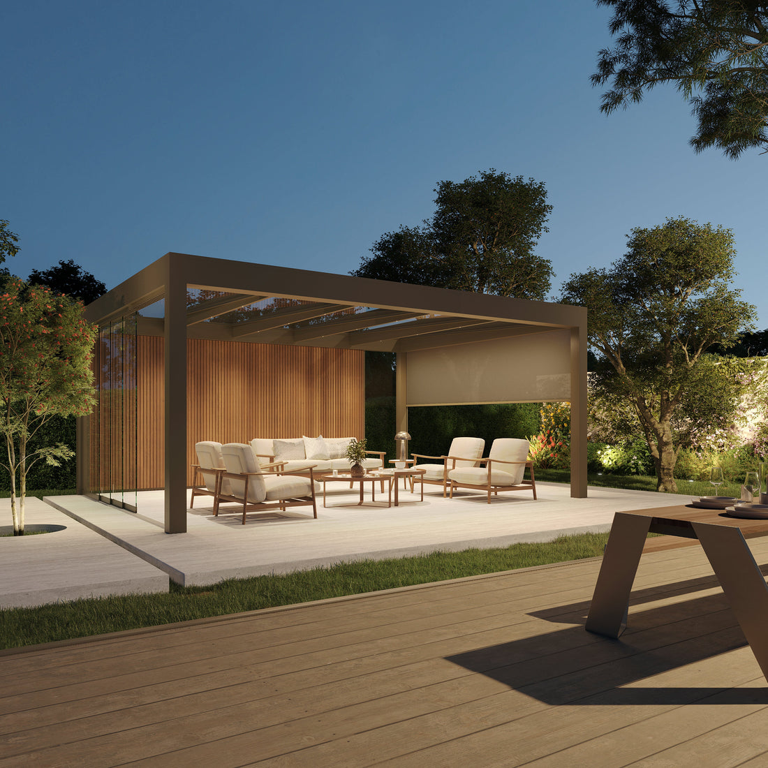 Découvrez Calista, la pergola Skylux avec une toiture plate révolutionnaire