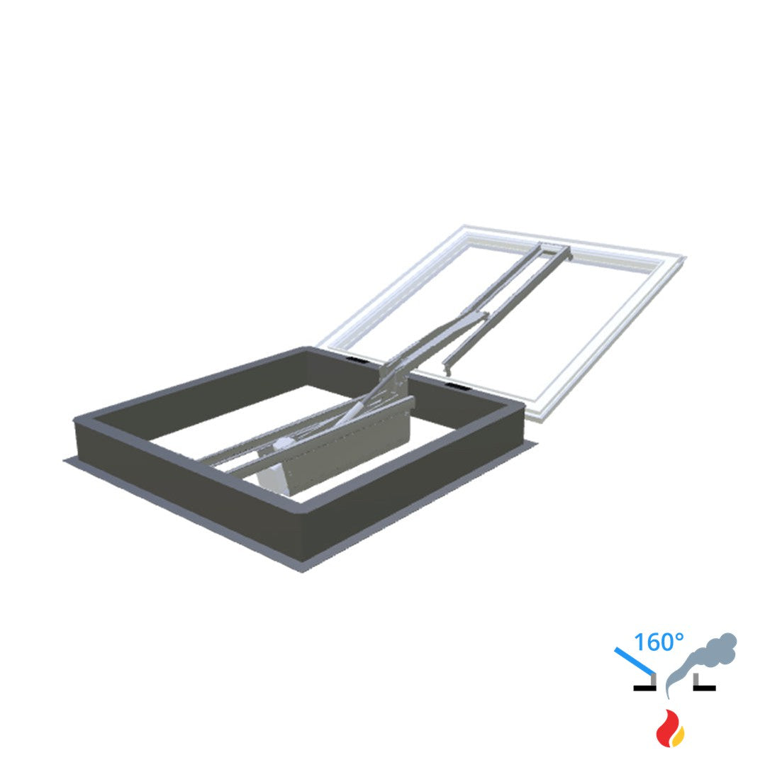 Skylux 160° CE met koepel en metaalopstand met LM-motor en pvc-raam ty