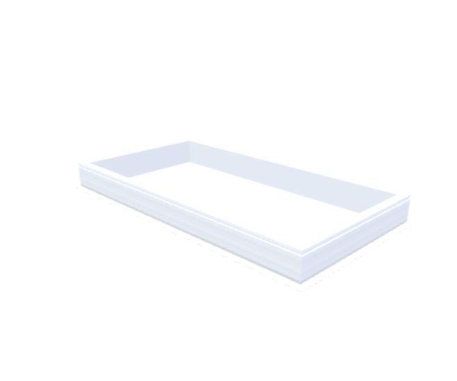 costière en PVC 20/00 EP avec rebord 1000 x 2000 mm – Skylux