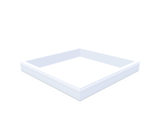 costière en PVC 20/00 EP avec rebord 1400 x 1400 mm – Skylux